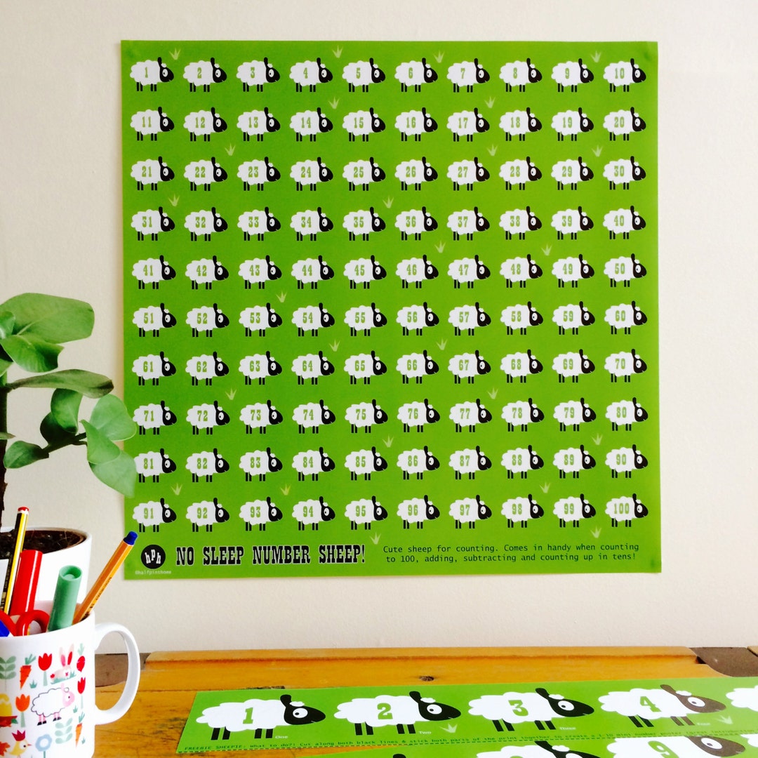 Children's Sheep Number Poster - Etsy