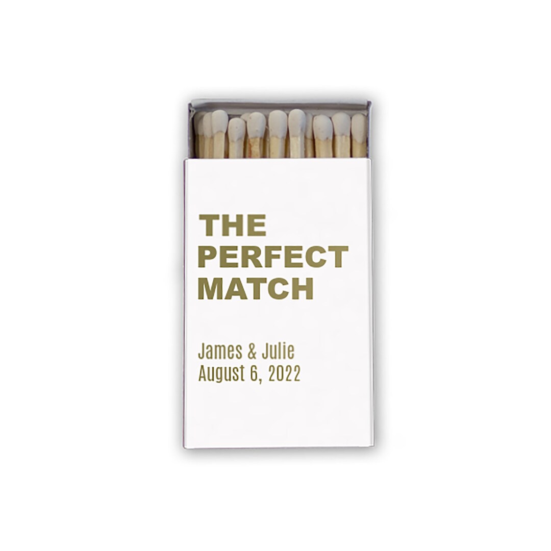 50+ Personalized Perfect Match Wedding Matchboxes, Matches ...