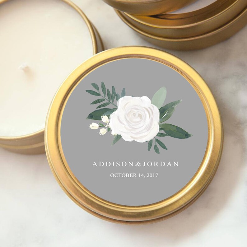 Wedding Favors Gold Tin Custom Personalized Candles Candle Etsy