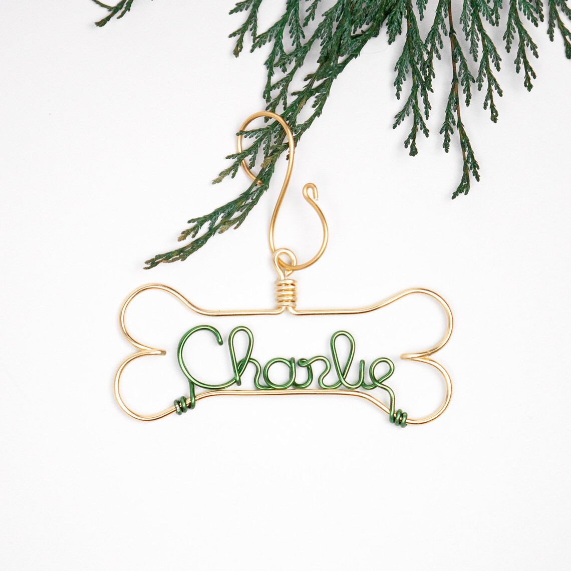 Personalized Pet Ornament Handcrafted Wire Dog Bone With - Etsy