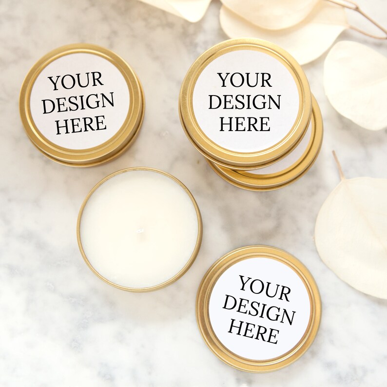 RESERVED Monica 200x 4oz Candle Favors Gold Tin Custom - Etsy