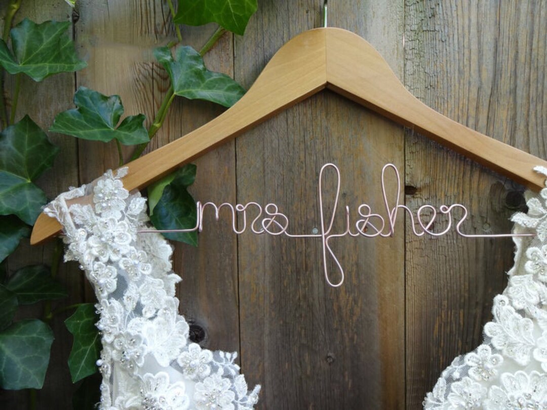 Wedding Dress Hanger, Bride Hanger, Last Name Hanger, Mrs Hanger ...