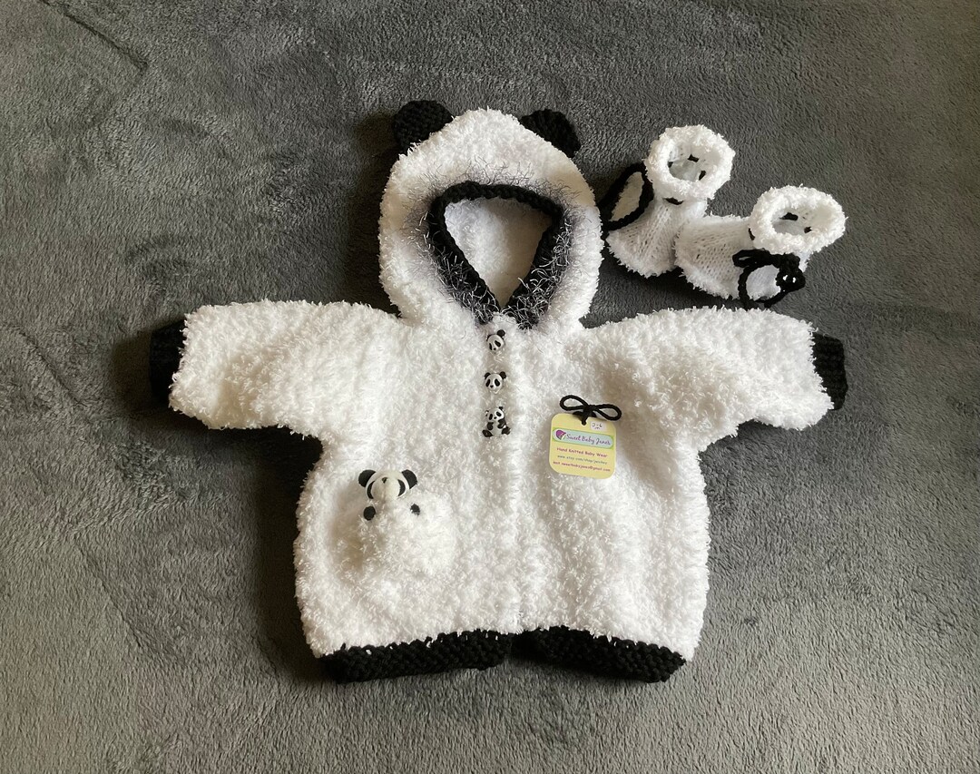 Fluffy Gender Neutral Fleece White Baby Panda Hoodie With Ears, Panda ...