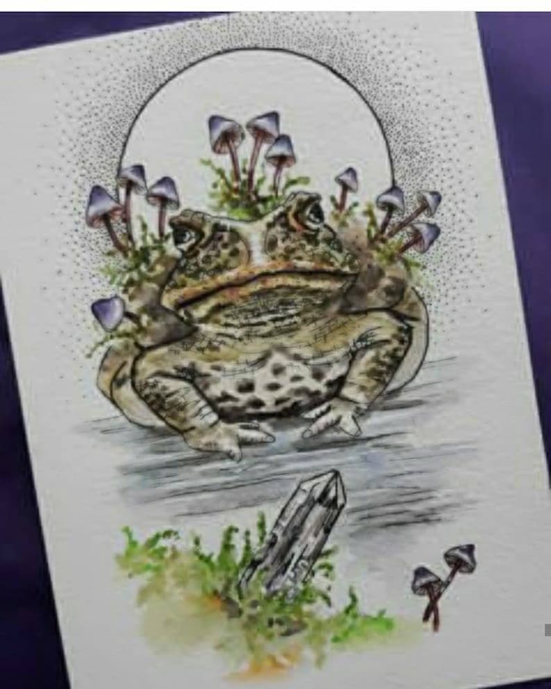 Witches Toad Familiar. Magical Print - Etsy