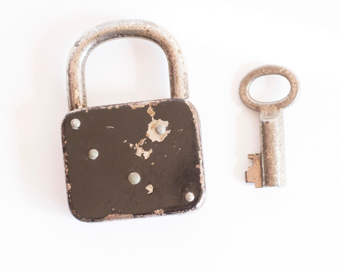 Vintage Padlock With Key Old Padlock Vintage Decor Steampunk | Etsy