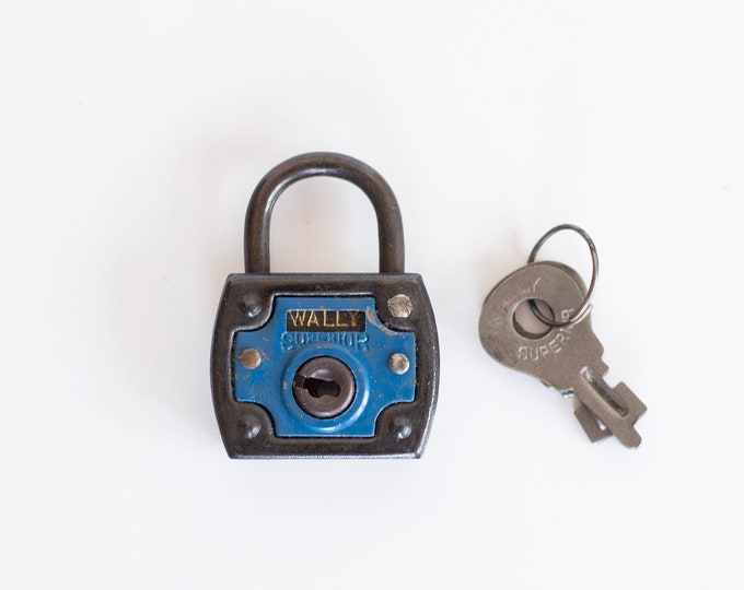 German Padlock "wally" With Keys - Old Blue Padlock -working Padlock ...