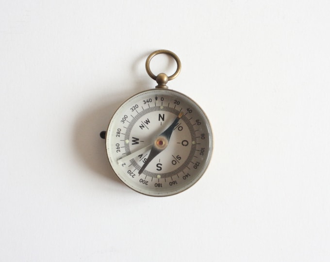 Vintage Pocket Compass, Old Brass Compass, Made in West Germany 1960's ...