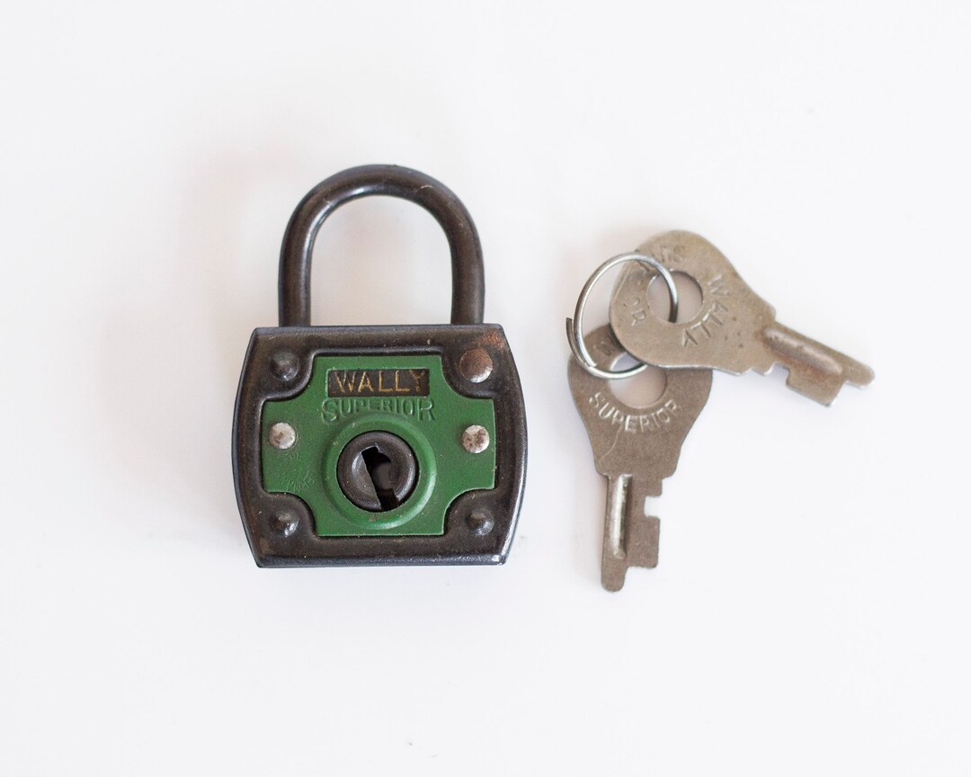 Padlock "wally" With Keys - Vintage Green Padlock -working Padlock ...