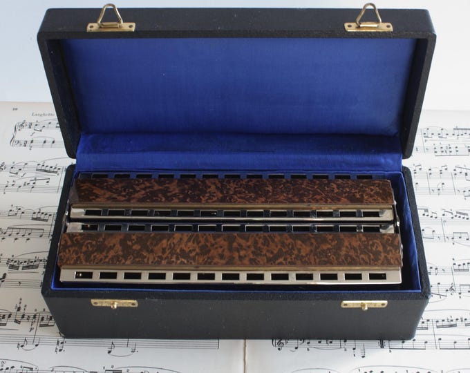 Hohner Chromatica No 265 Double Bass Harmonica, Rare With Original Box ...