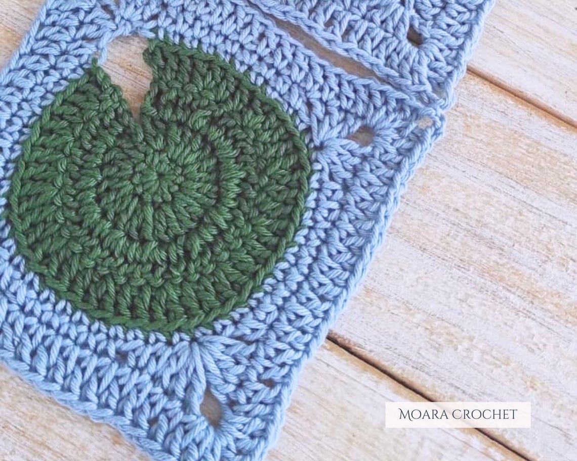 Crochet Granny Square Water Lily & Lily Pad Pattern - Step by Step ...