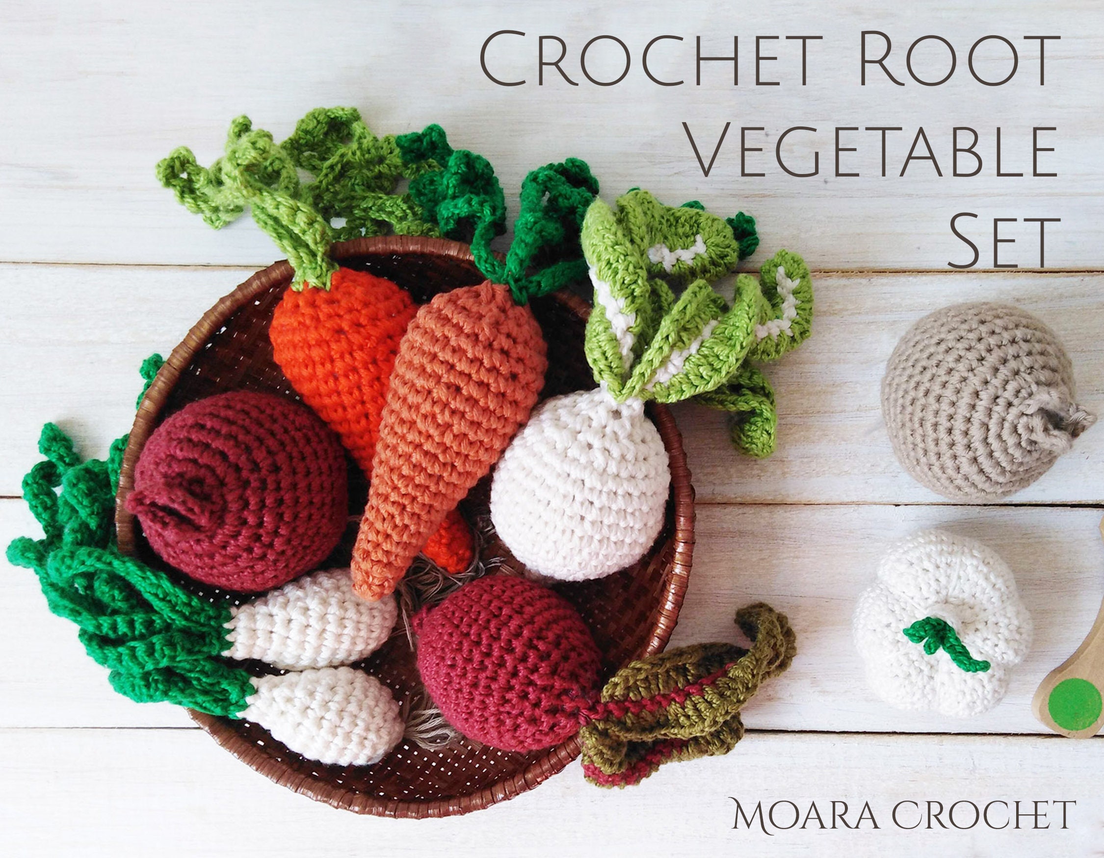 Crochet Root Vegetables Pattern Set Montessori toy for | Etsy