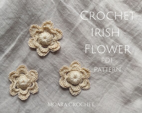 Crochet Irish Lace Flower Pattern Step by Step Written - Etsy