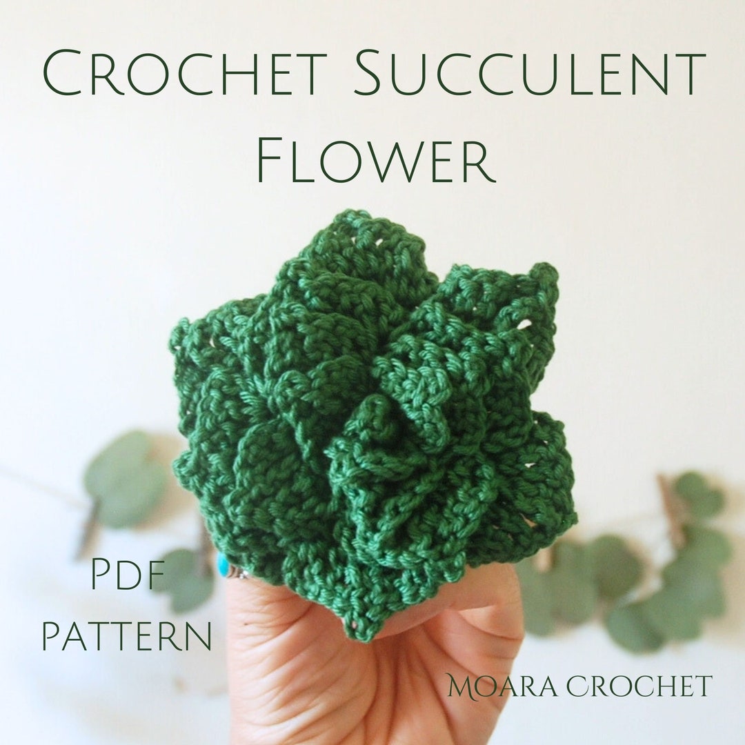 Crochet Succulent Flower Pattern - Step by Step Written Crochet Flower ...