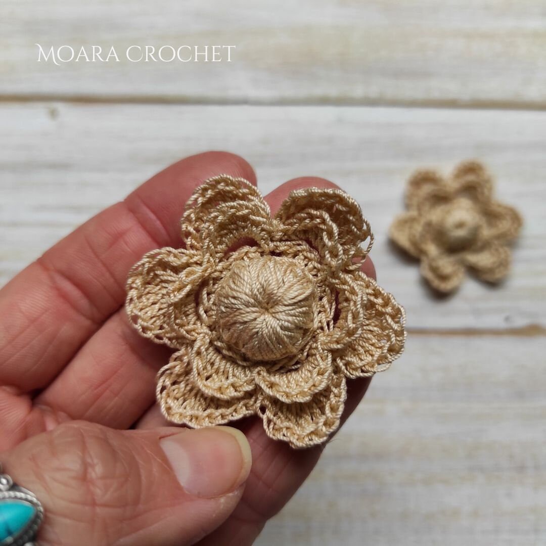 Crochet Irish Lace Flower Pattern - Step by Step Written Crochet Flower ...