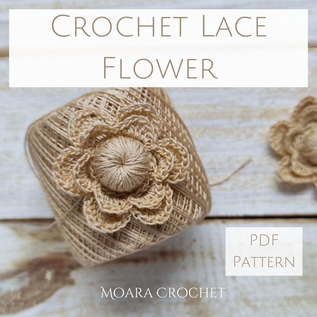 Crochet Irish Lace Flower Pattern - Step by Step Written Crochet Flower ...