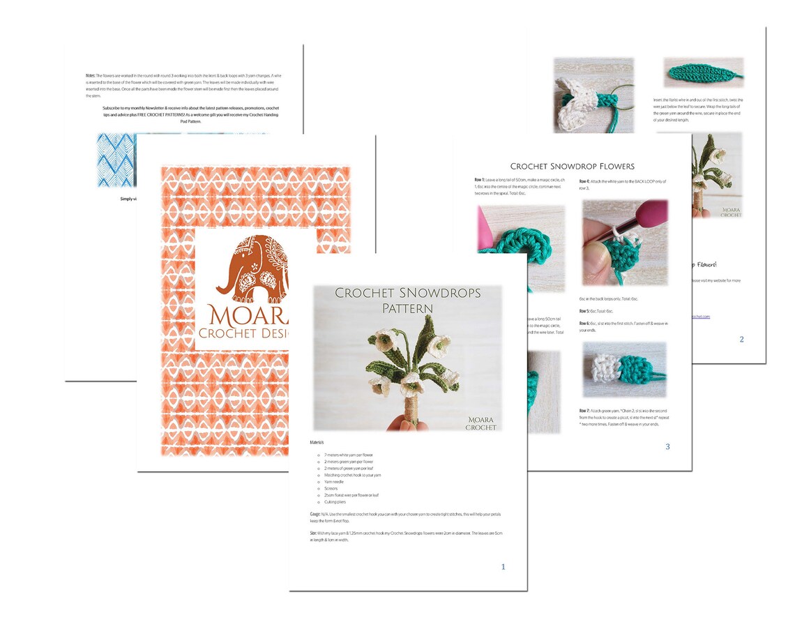 Crochet Snowdrops Flower Pattern Step by Step Crochet Flower - Etsy