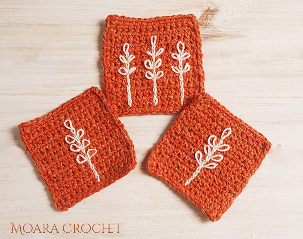 Wheat Crochet Coaster | Easy Crochet Pattern With Step by Step Guide to ...