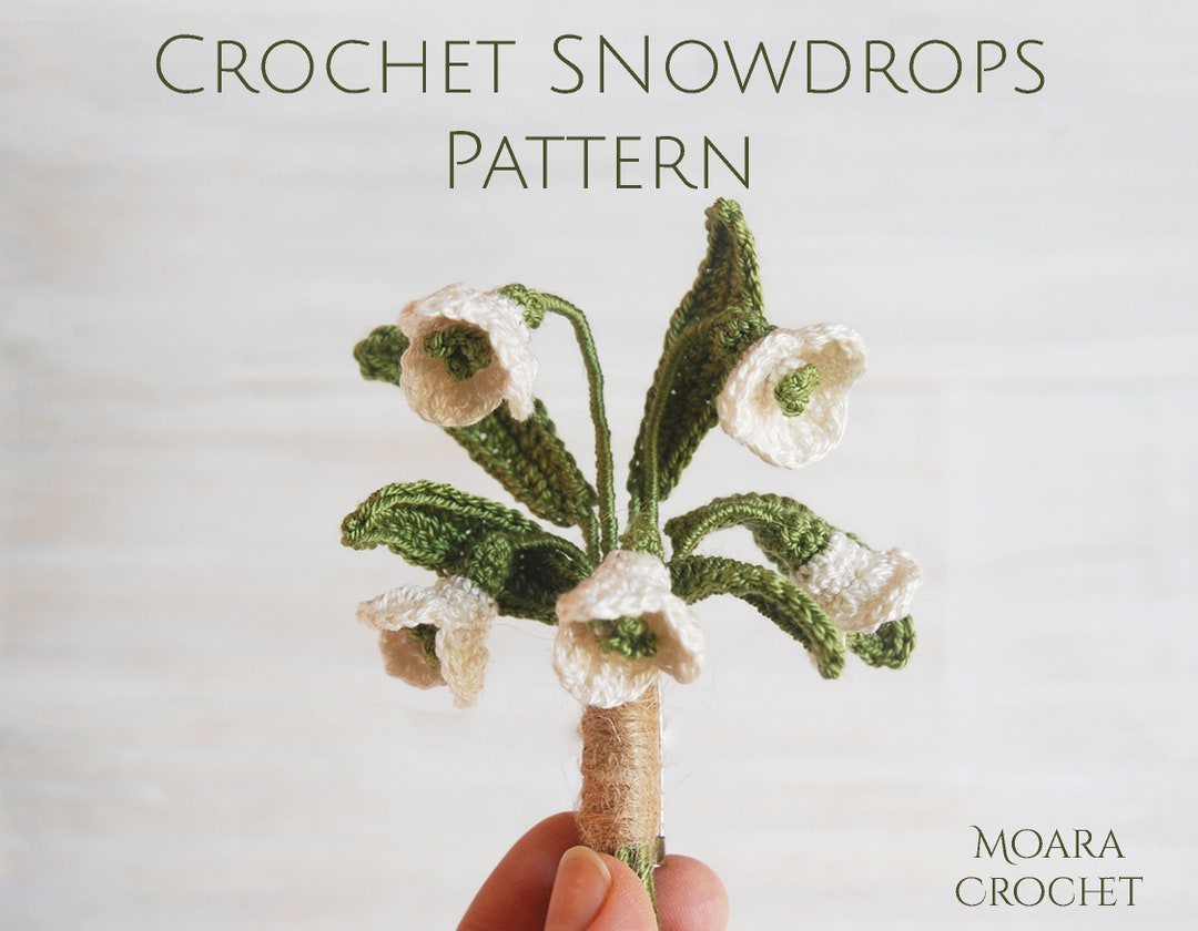 Crochet Snowdrops Flower Pattern - Step by Step Crochet Flower and ...