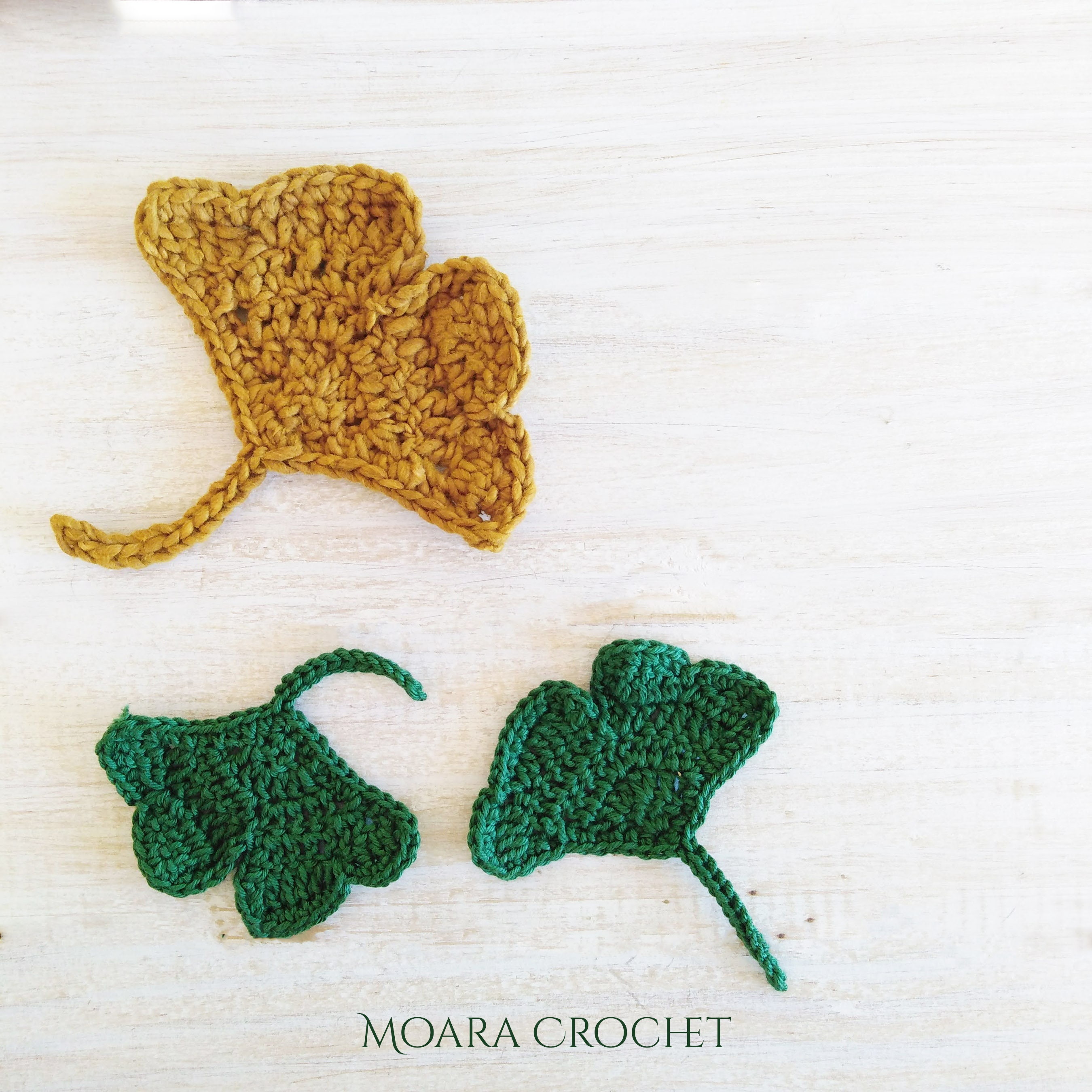 Crochet Leaf Pattern - Ginkgo Leaf Including Step by Step Written ...