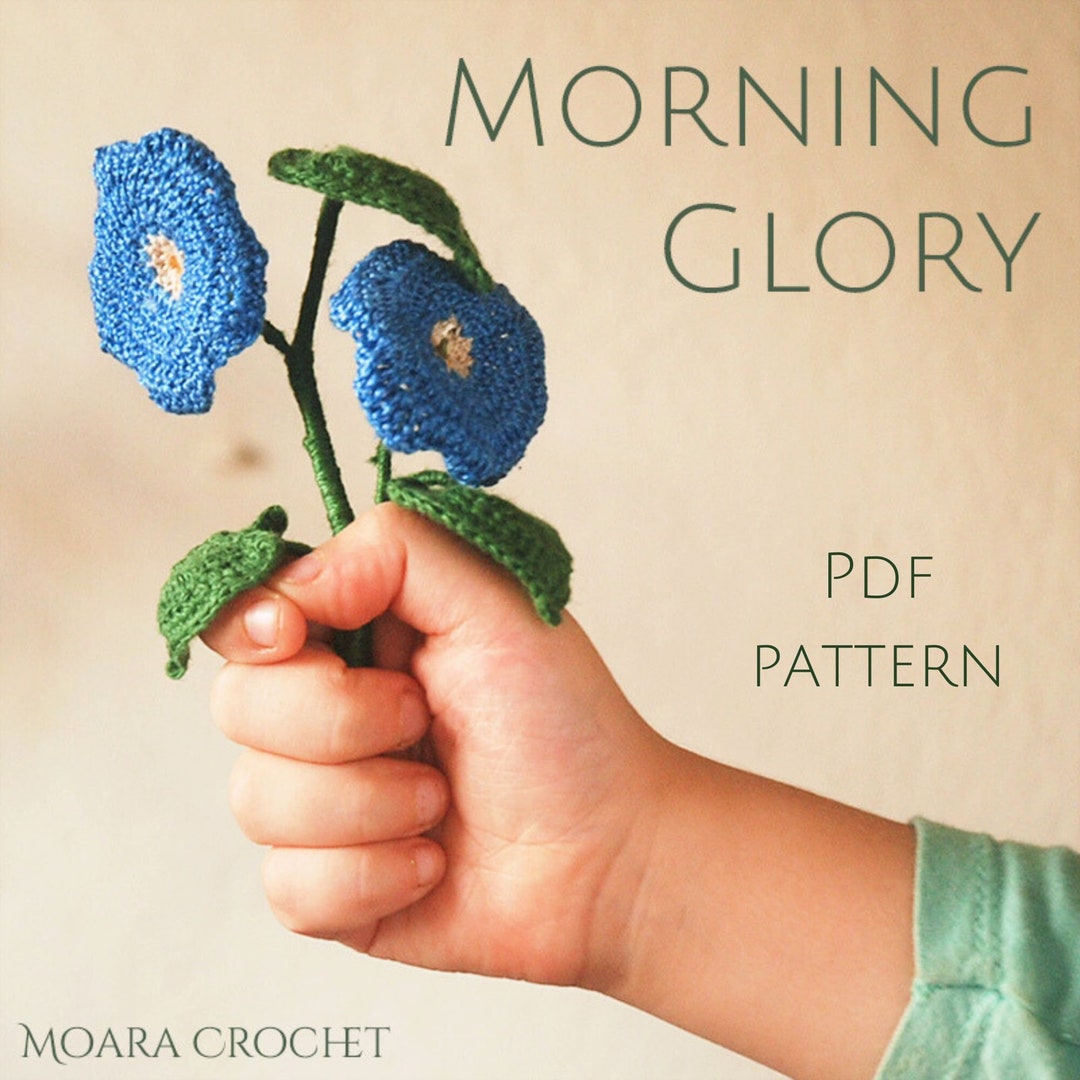 Crochet Morning Glory Flower Pattern - Step by Step Crochet Flower and ...