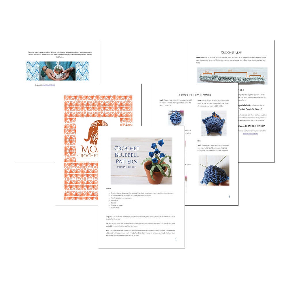Crochet Bluebell Flower Pattern - Easy Step by Step Crochet Flower ...