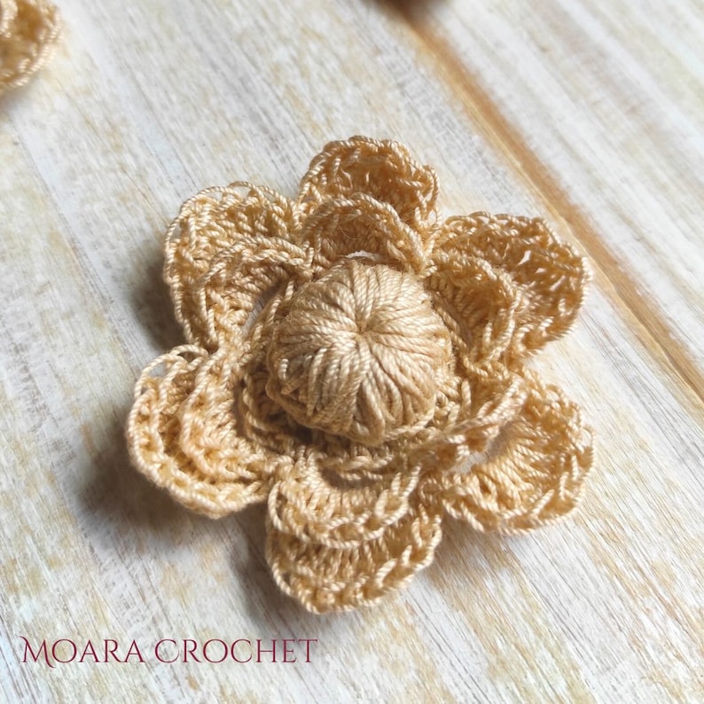 Crochet Irish Lace Flower Pattern - Step by Step Written Crochet Flower ...