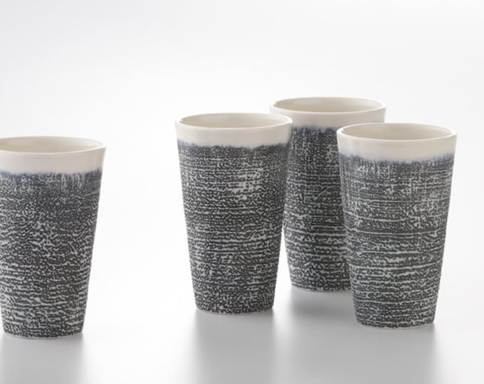 White Textured Cups - Etsy