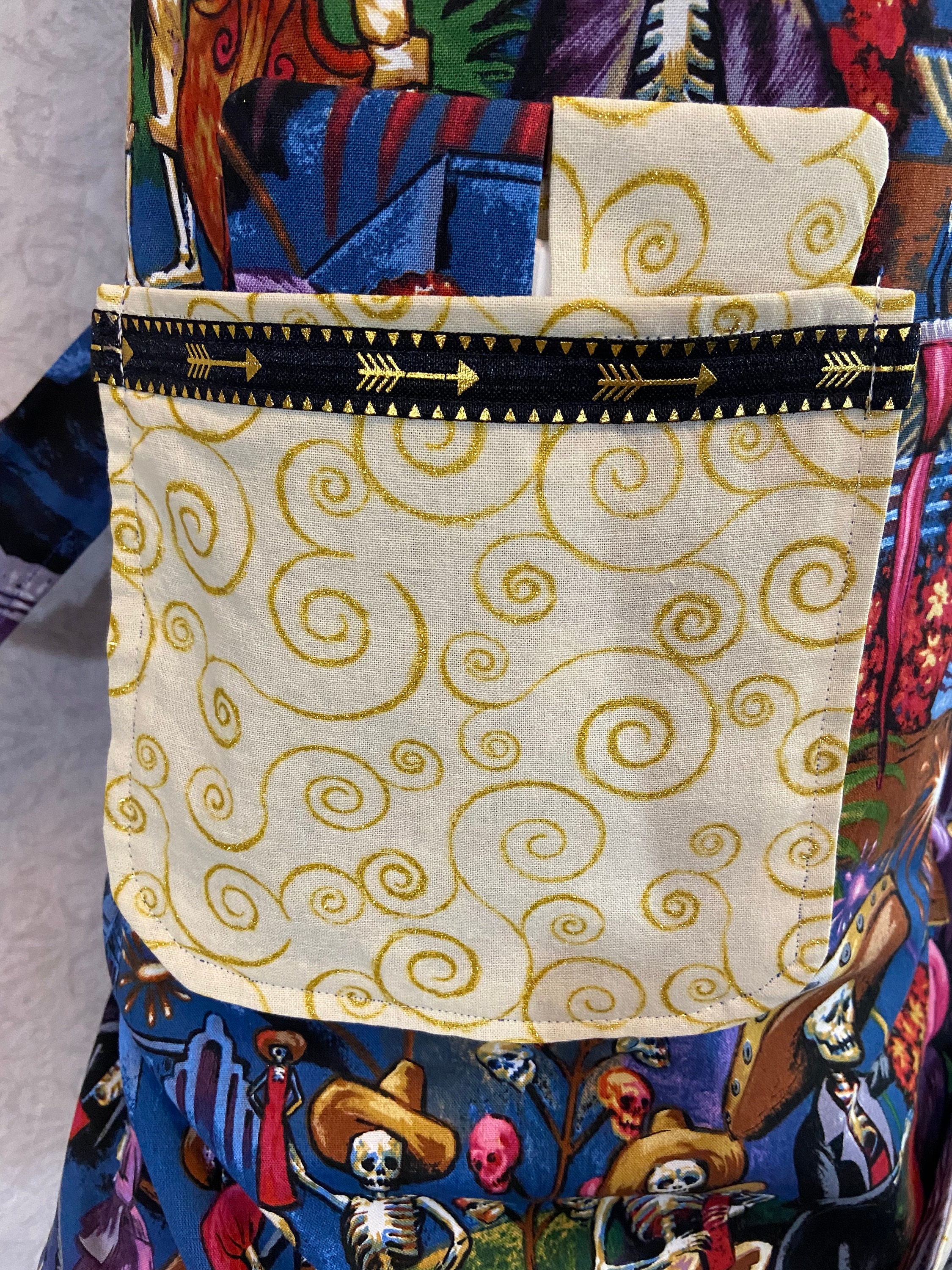 Reversible Apron in Day of the Dead Colors for Those Wild - Etsy