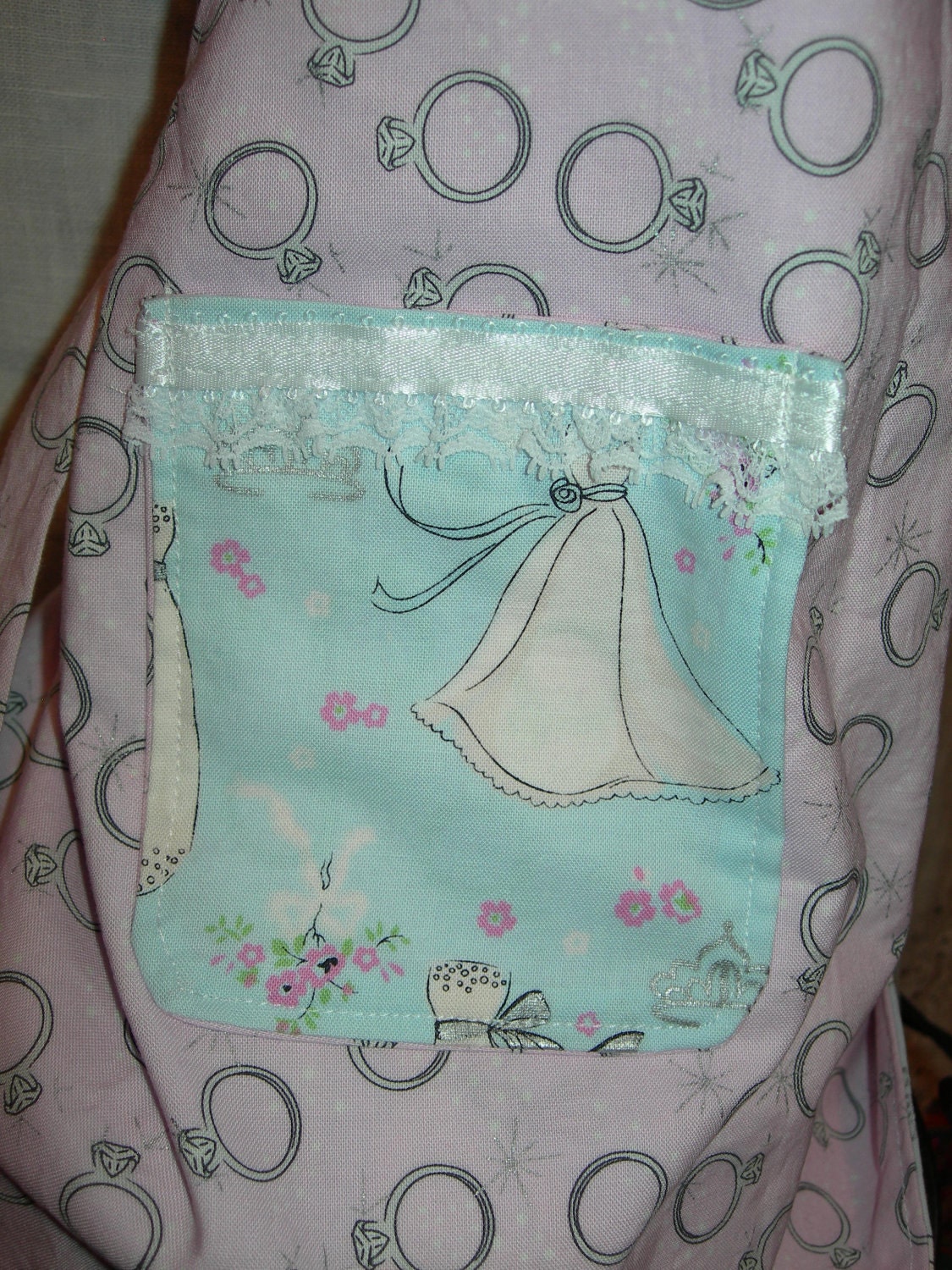 Reversible Girls Apron Designed in Adorable Wedding Dress and Wedding ...