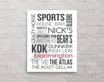 Distinctively-bloomington Iindiana, Illustration Poster, Bloomington ...