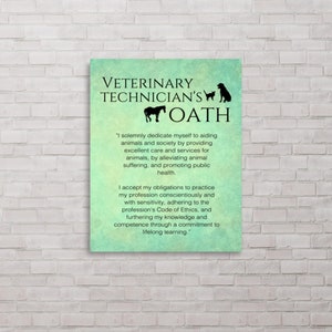 Veterinary Technician's Oath Poster - Etsy