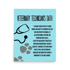 Veterinary Technician's Oath Poster - Etsy