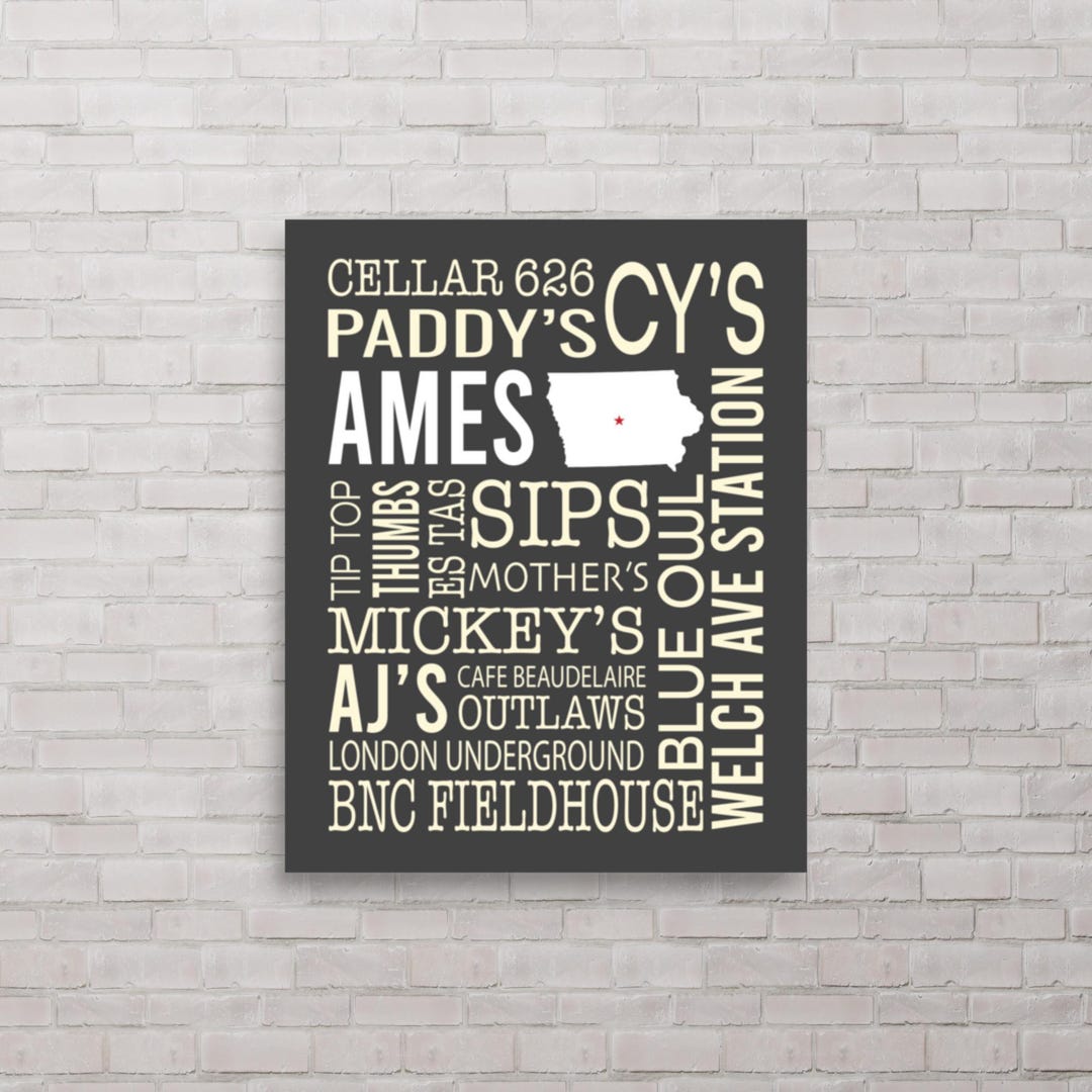 Ames Iowa Bars Print Poster | Gift - Etsy