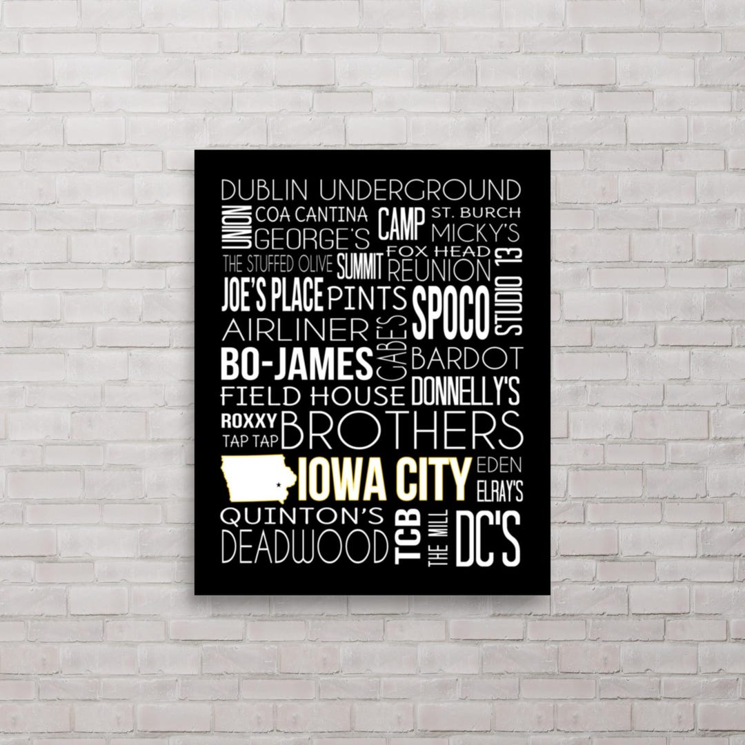 Iowa City, Iowa Bars Poster Print | Gift - Etsy