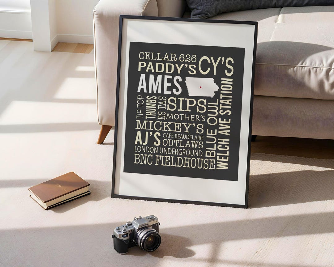 Ames Iowa Bars Print Poster | Gift - Etsy