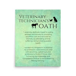 Veterinary Technician's Oath Poster - Etsy