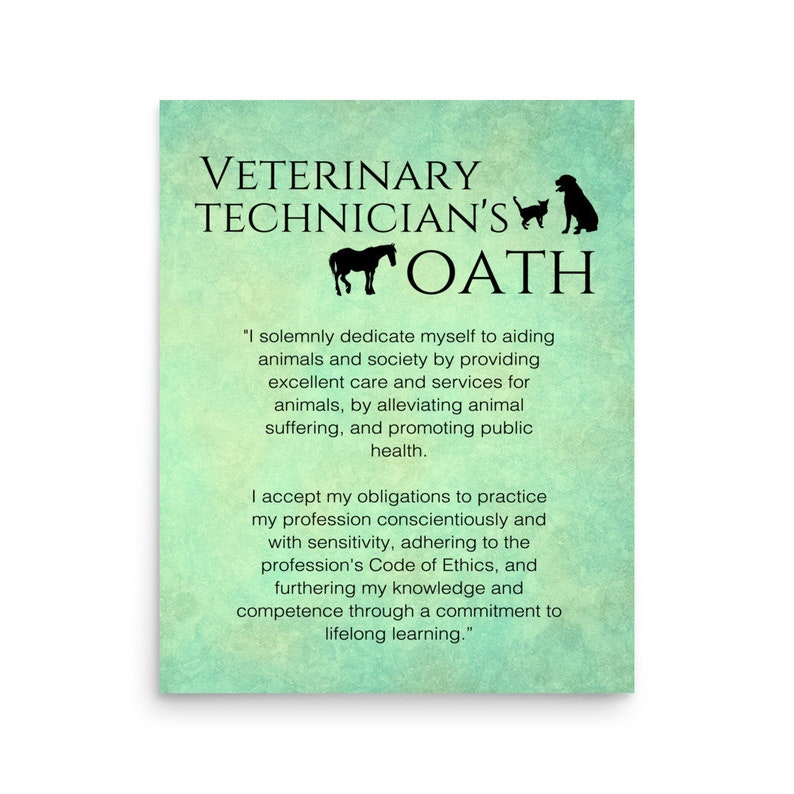 Veterinary Technician's Oath Poster - Etsy