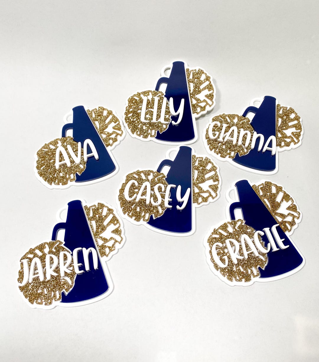 Personalized Glitter Cheer Name Tag for Bags - Acrylic Name Tag - Cheer ...