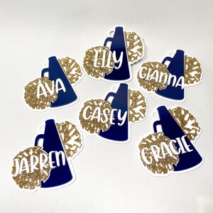 Personalized Glitter Cheer Name Tag for Bags - Acrylic Name Tag - Cheer ...