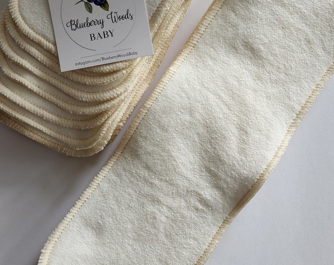 13x5 3-ply Hemp Organic Cotton Fleece Cloth Diaper Liners Doublers ...