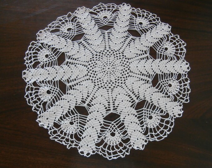 Large Pink Crochet Grain Pattern Doily, Lace Cotton Round Tabel Mat ...
