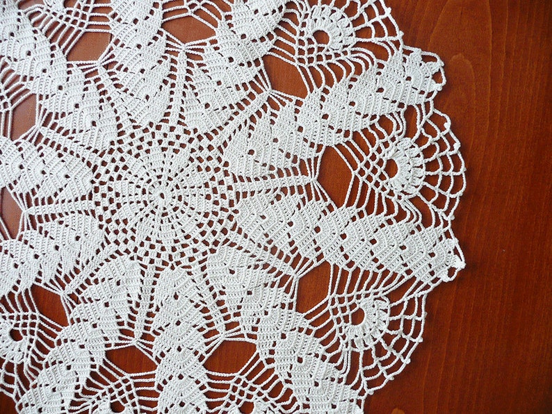 Grain Pattern Crochet Doily Large Round Cotton Rustic - Etsy