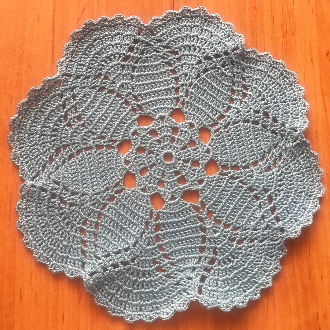 Light Sky Blue Crochet Round Cotton Doily, Table Centerpiece 8 Inches ...