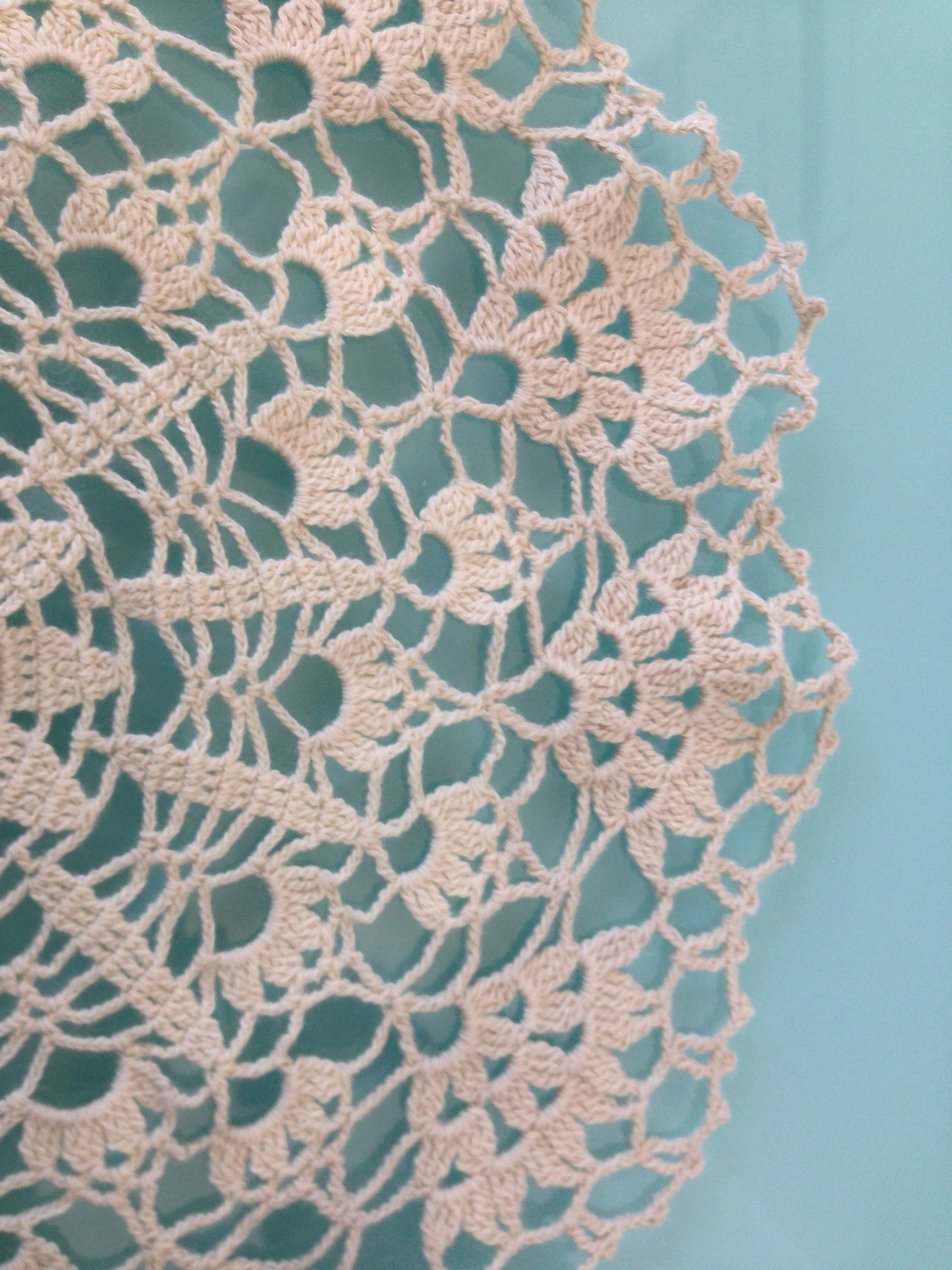 Ecru Crochet Doily, 10 Round Home Decor, Vintage Lace Rustic Decoration ...