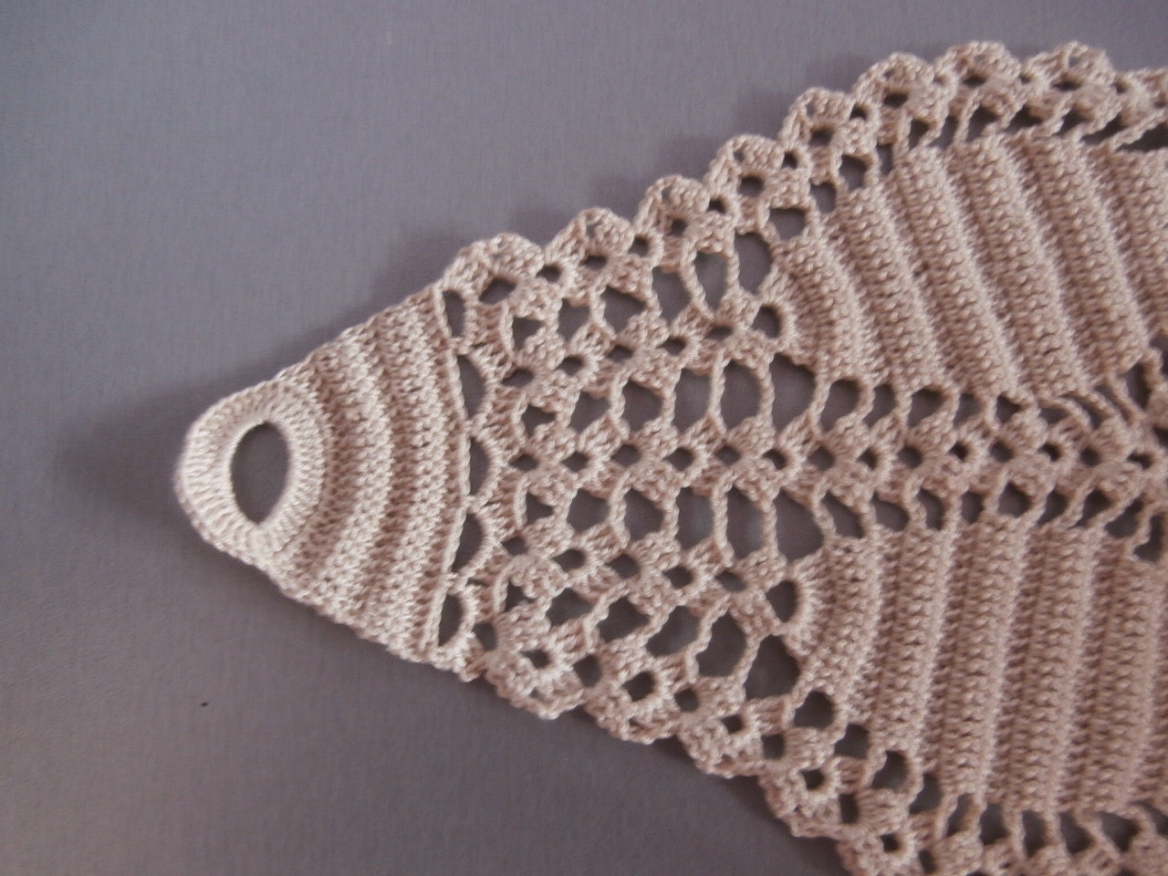 Fish Shapped Crochet Ecru Doily, Beige Rustic Home Decor, Vintage ...
