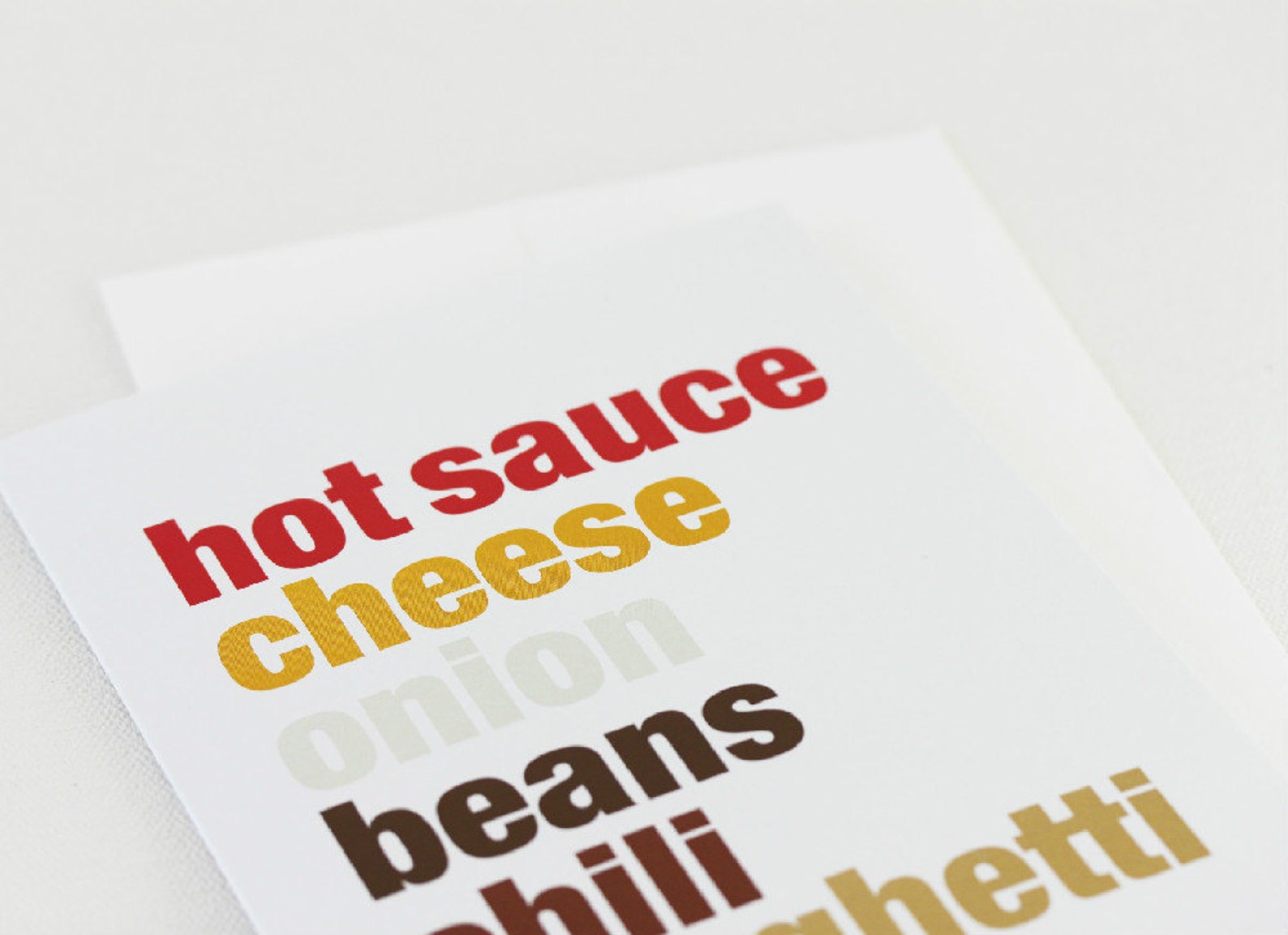 Cincinnati Chili Food Typography Card, Unique Kitchen Chili Bar Sign ...
