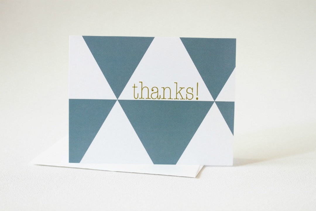 Geometric Triangle Pattern Thank You Cards, Modern Abstract Geo Note ...