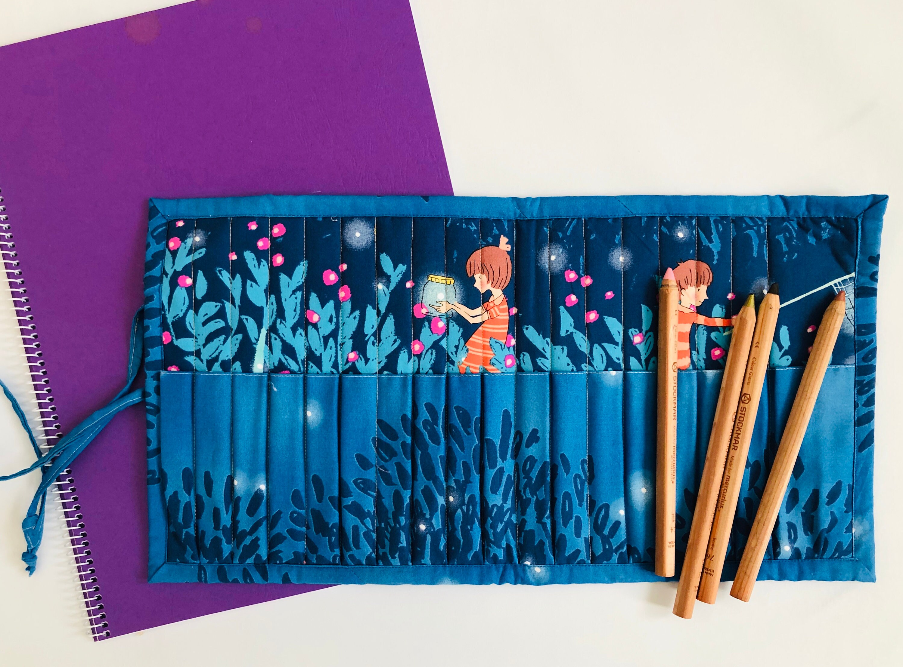 Stockmar pencil roll Wee wander fabric 22 Pencil/marker roll marker ...