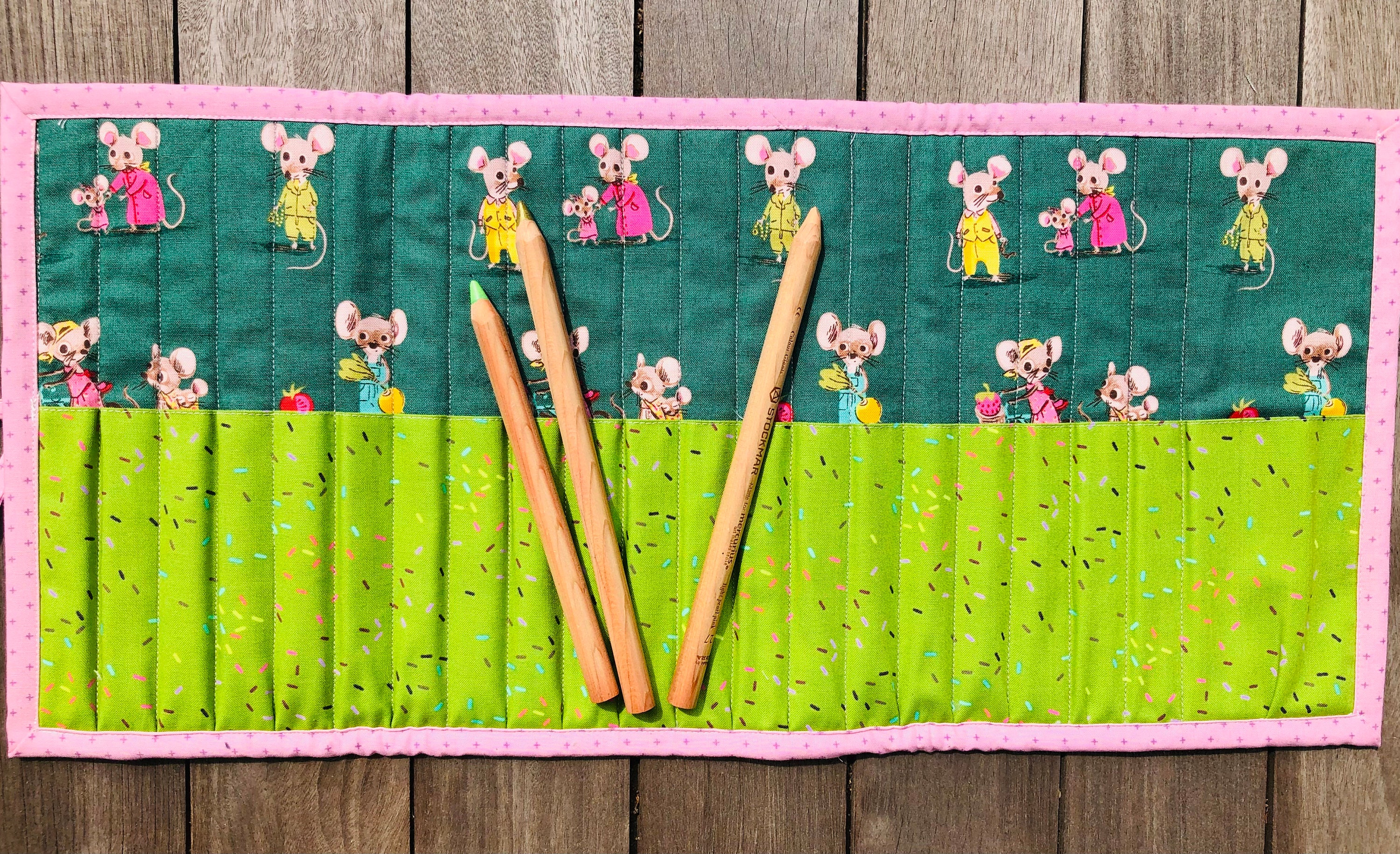 Stockmar pencil roll Wee wander fabric 22 Pencil/marker roll marker ...