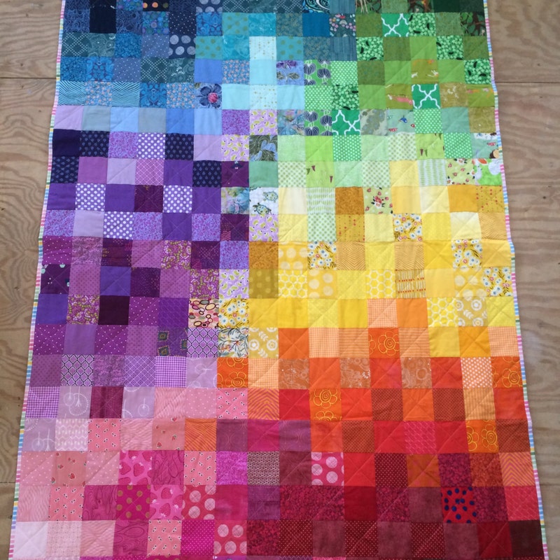 Rainbow Quilt - Etsy